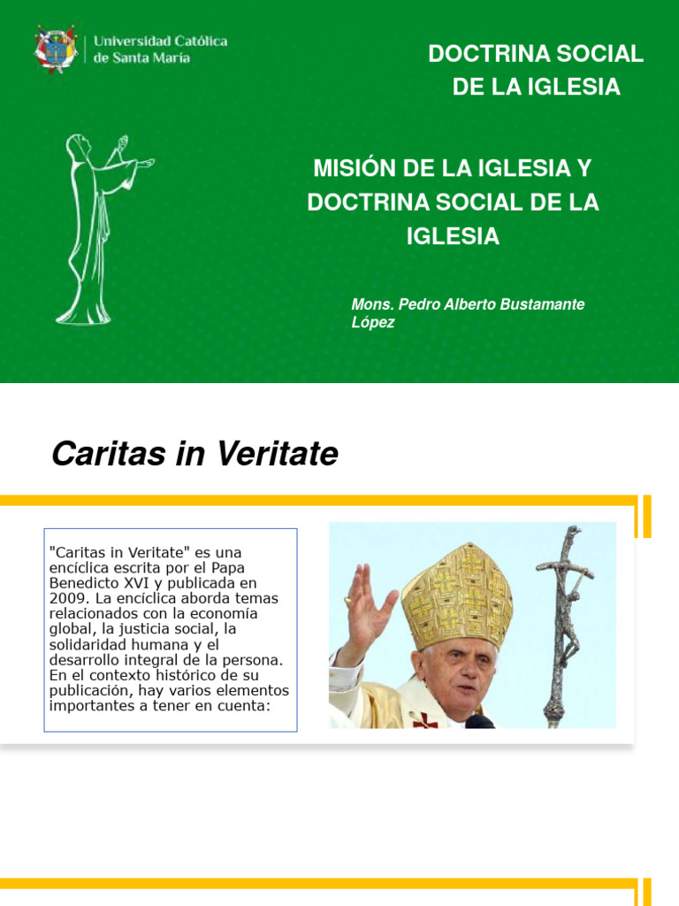 Doctrina Social DIAPOSITIVAS Caritas in Veritate | PDF | Sustentabilidad | Doctrina social católica