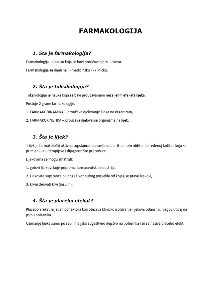 FARMAKOLOGIJA | PDF