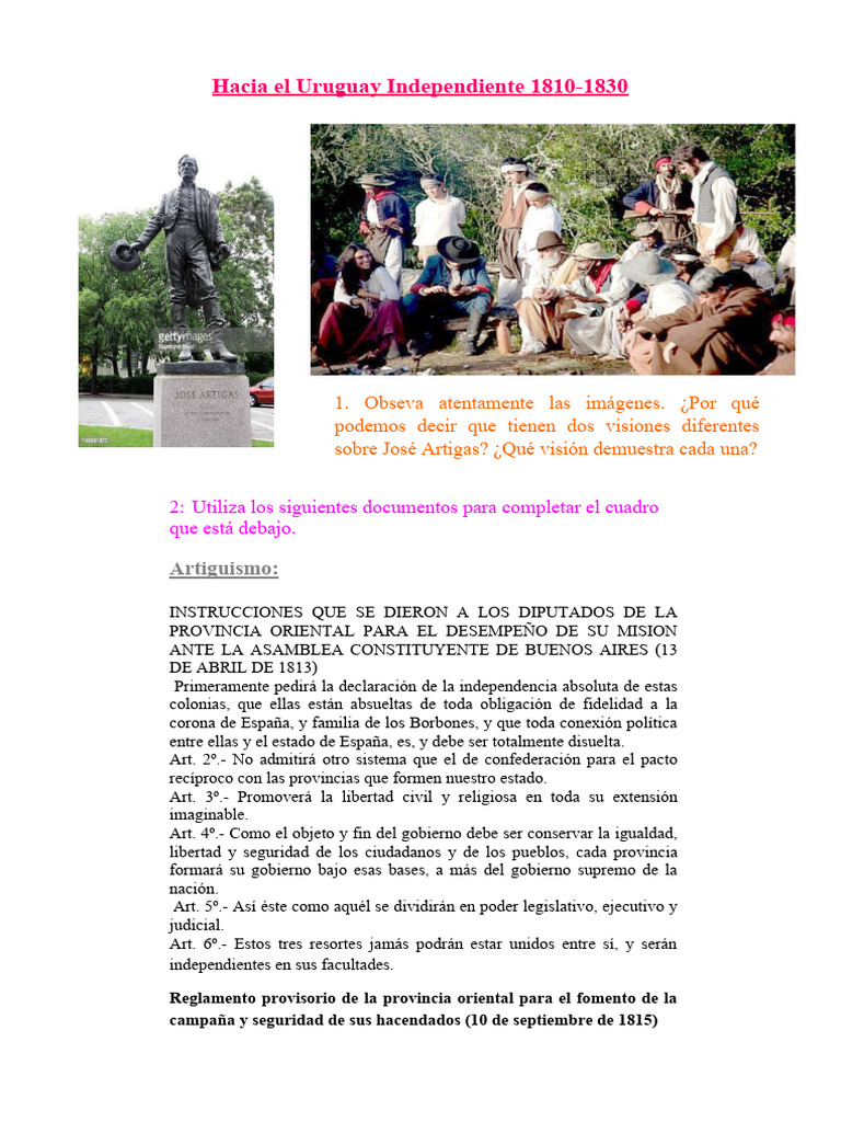 Hacia El Pais Independiente - Diferentes Proyectos Entre 1810 y 1830 ...
