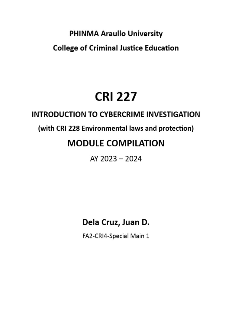 Cybercrime Investigation Module | PDF
