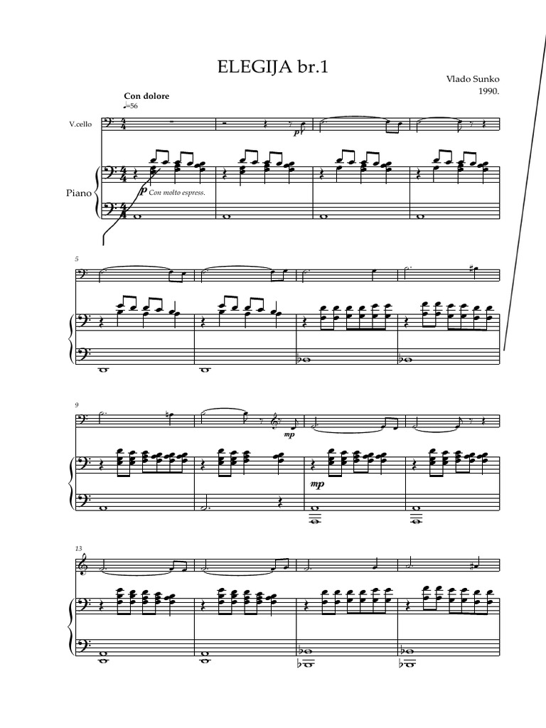 V. Sunko - Elegija br.1 | PDF
