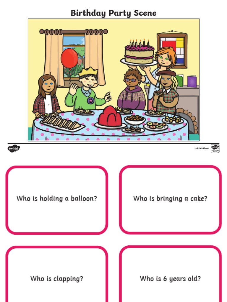 Birthday Party Scene WH - Speaking Questions | PDF