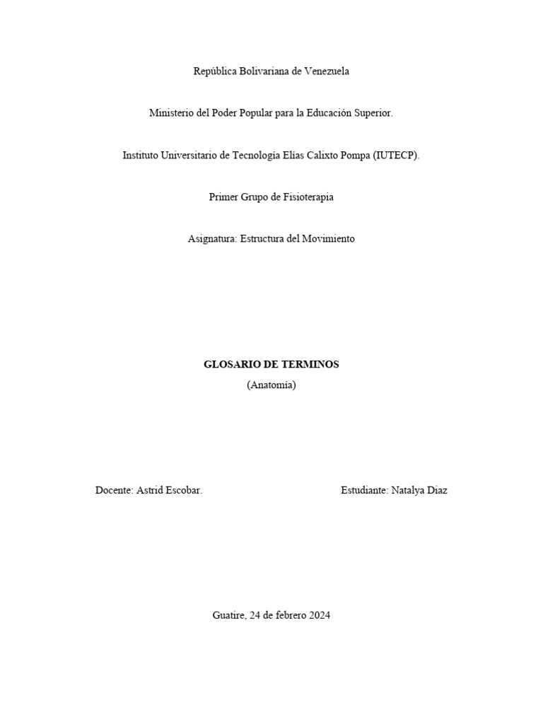 Glosario Anatomia Pdf Articulación Hueso