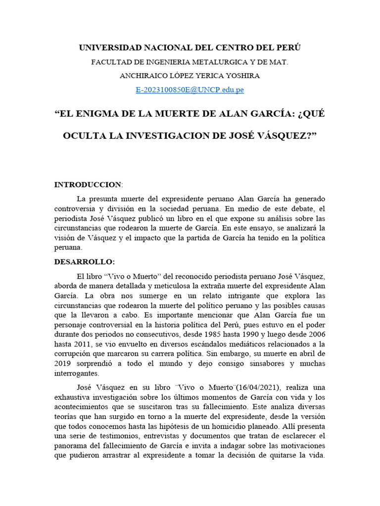 Ensayo Caod - Uncp | PDF | Perú
