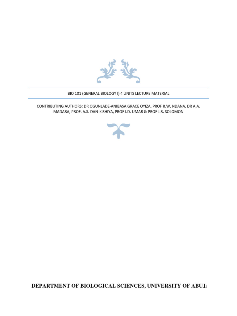 Bio 101 Lect Mat New | PDF | Osmosis | Leaf