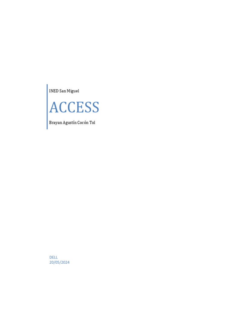 ACCESS Brayan Tol | PDF | Visual Basic para Aplicaciones | Bases de datos