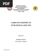Narrative Report For Intramurals 2023 | PDF