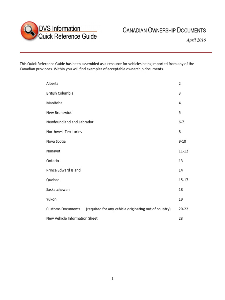 QRG-CanadianOwnershipDocument | Download Free PDF | Provinces And ...