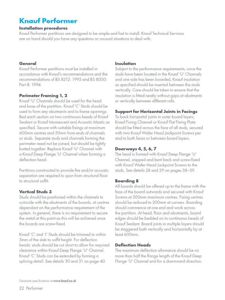 Knauf Performer Installation Guide | PDF | Building Engineering
