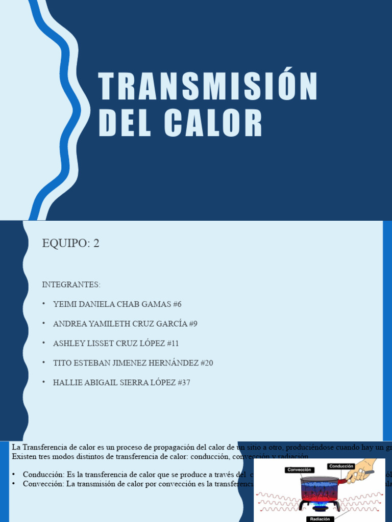 Transmisión Del Calor | PDF | Conduccion termica | Transferencia de calor