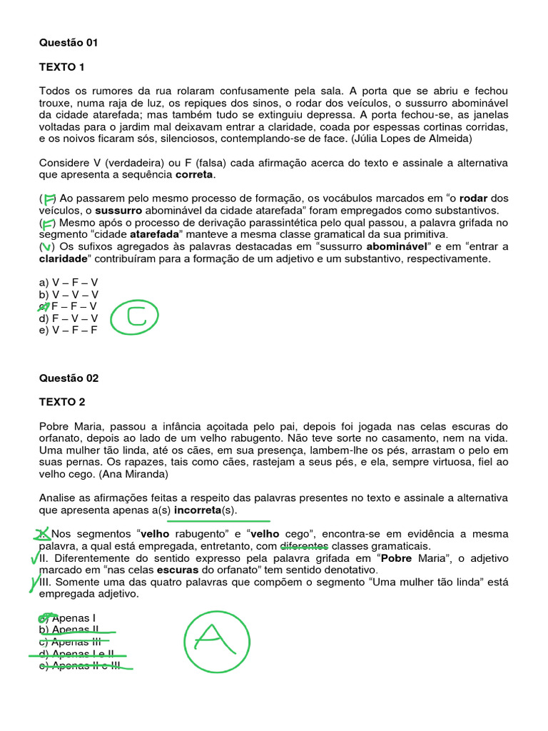 Tarefa 14 - Ricardinho - Classes Gramaticais I | PDF | Palavra | Linguística
