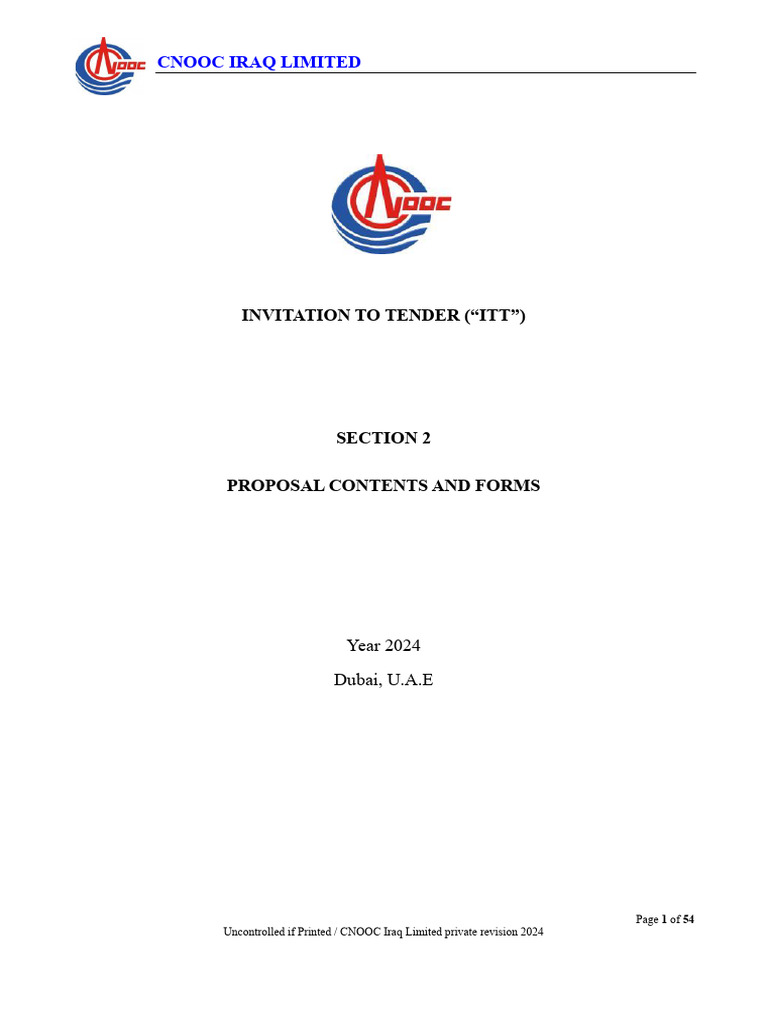 SECTION 2 - ITT - PROPOSAL CONTENTS AND FORM - Updated (20240330) | PDF ...