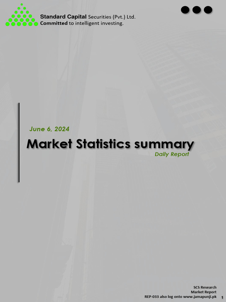 Daily Market Summary Statistics-Report Jun 6, 2024... | PDF | Stock ...
