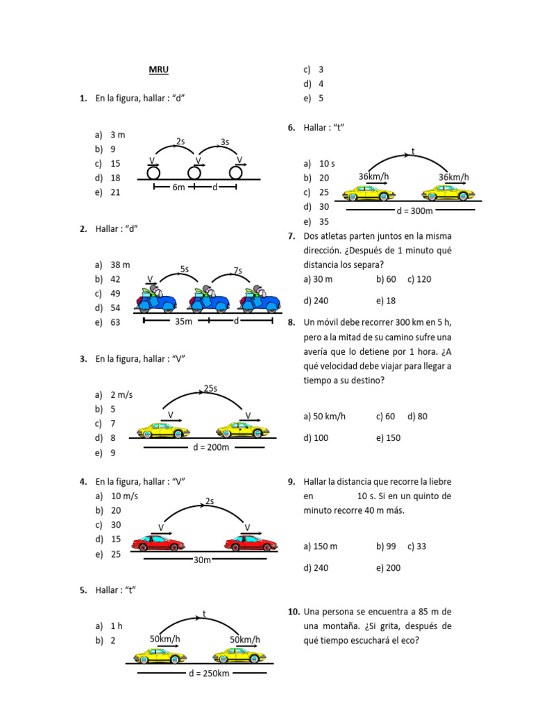 MRU Ejercicios de Exposición 2do | PDF | Métodos y materiales de enseñanza