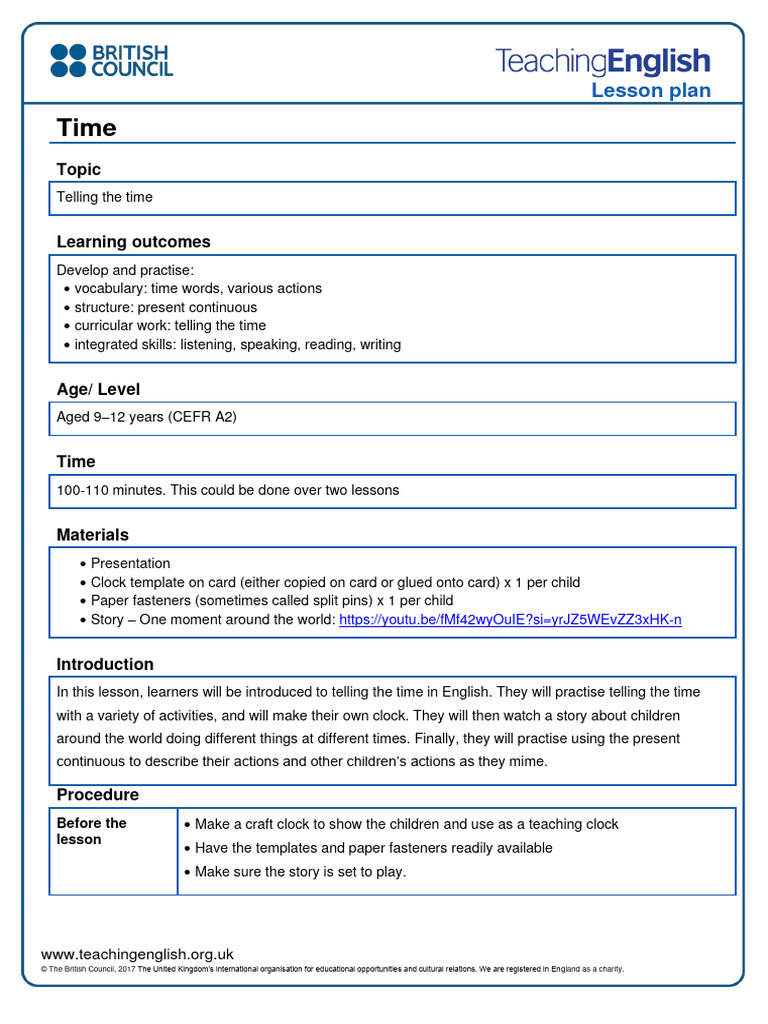 LP Time | PDF | Clock | Lesson Plan