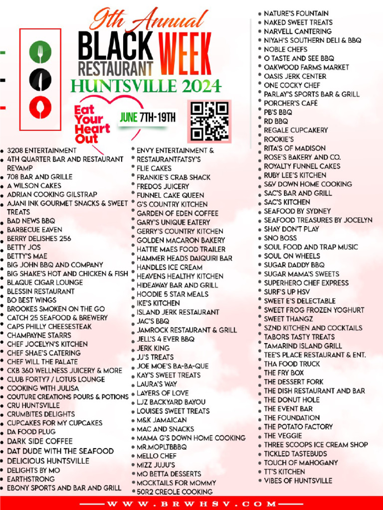 Huntsville Black Restaurant Week 2024 | PDF