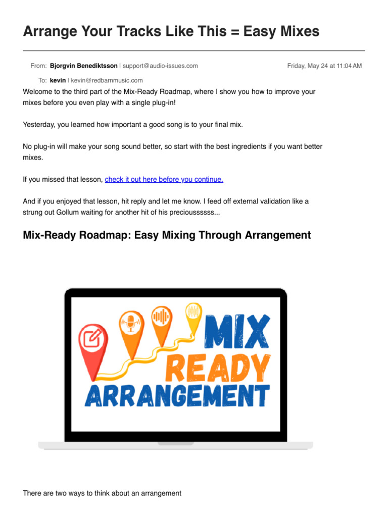Arrange Your Tracks Like This Easy Mixes | PDF | Song Structure | Equalization (Audio)