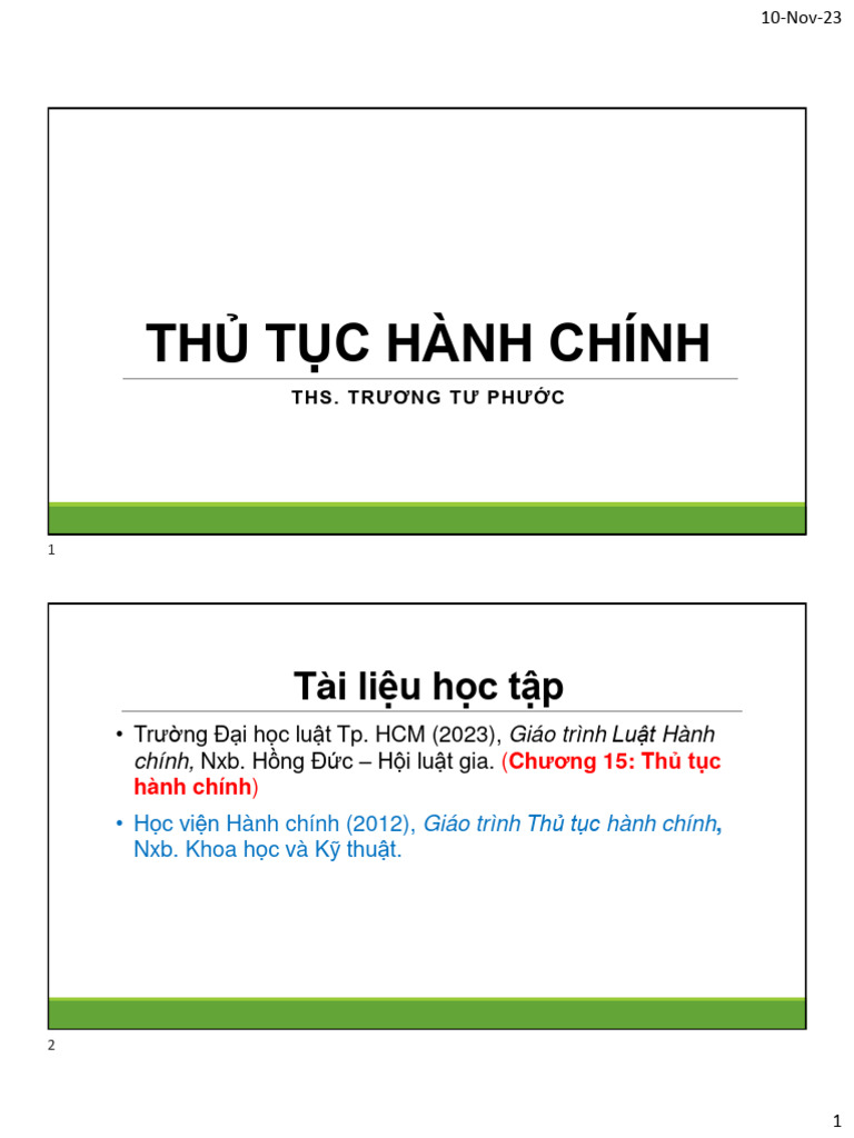 11F TTHC - Chương 1 | PDF