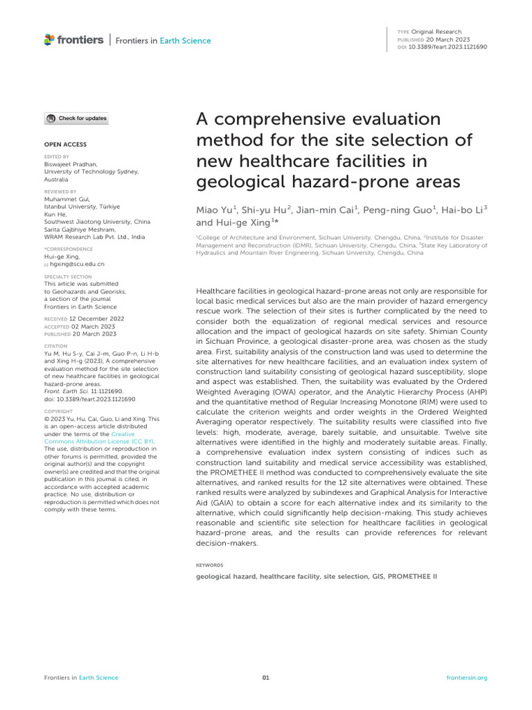 A Comprehensive Evaluation Method For The Site Selection of New ...