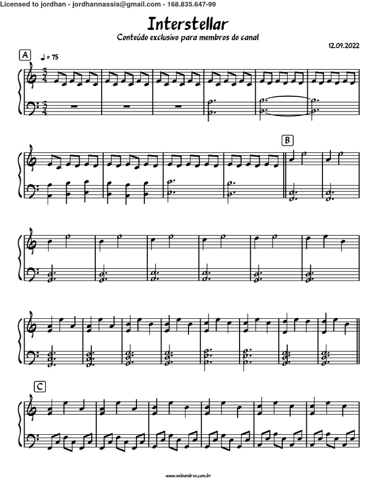 2022 09 12+ +Como+Tocar+Interstellar+V3 3 | PDF