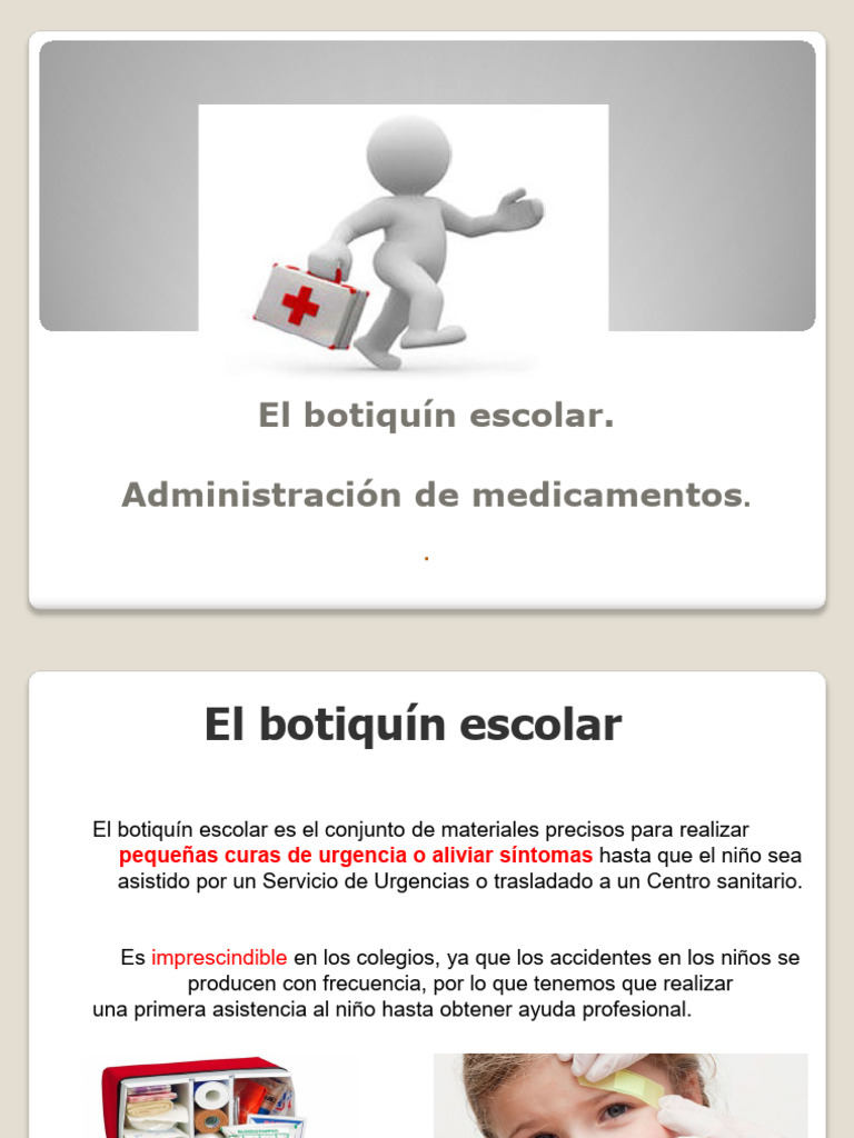 Botiquin Escolar. | PDF | Primeros auxilios | Medicamentos con receta