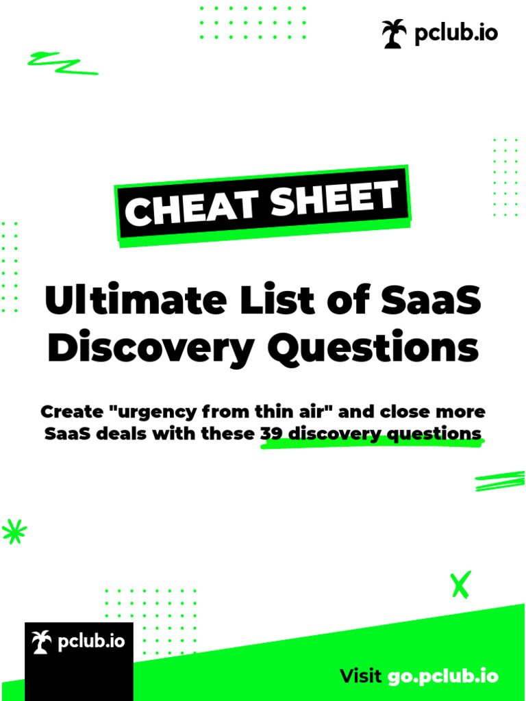 SaaS Discovery Questions Cheat Sheet | PDF | Cognition