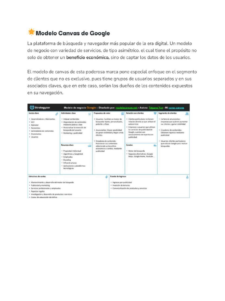 Caso 2 - Modelo de Google | PDF