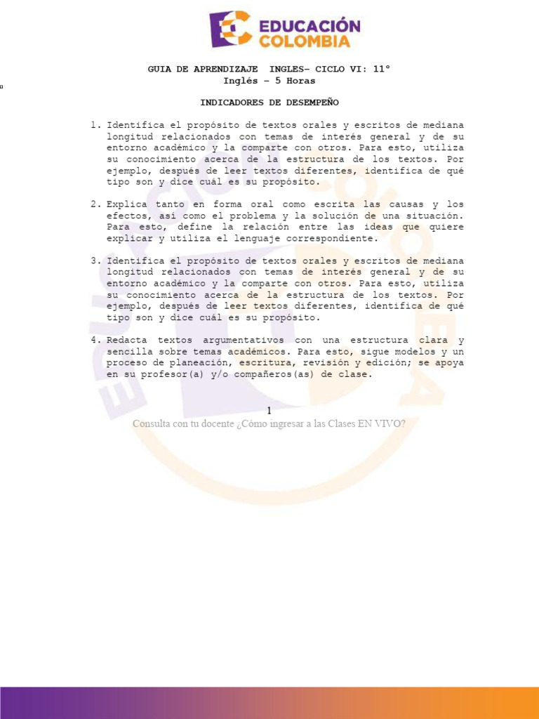 Guia de Aprendizaje Ingles VI | PDF | Plural | Sustantivo