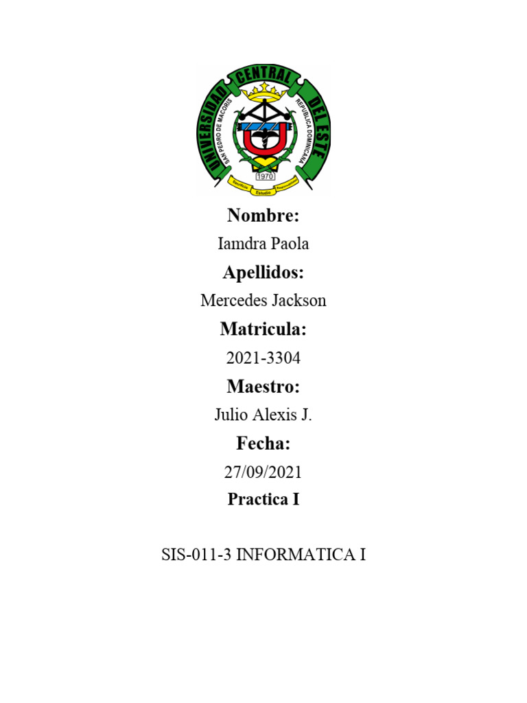 Practica 1 Informatica. | PDF | Informática | Tecnología de información y comunicaciones