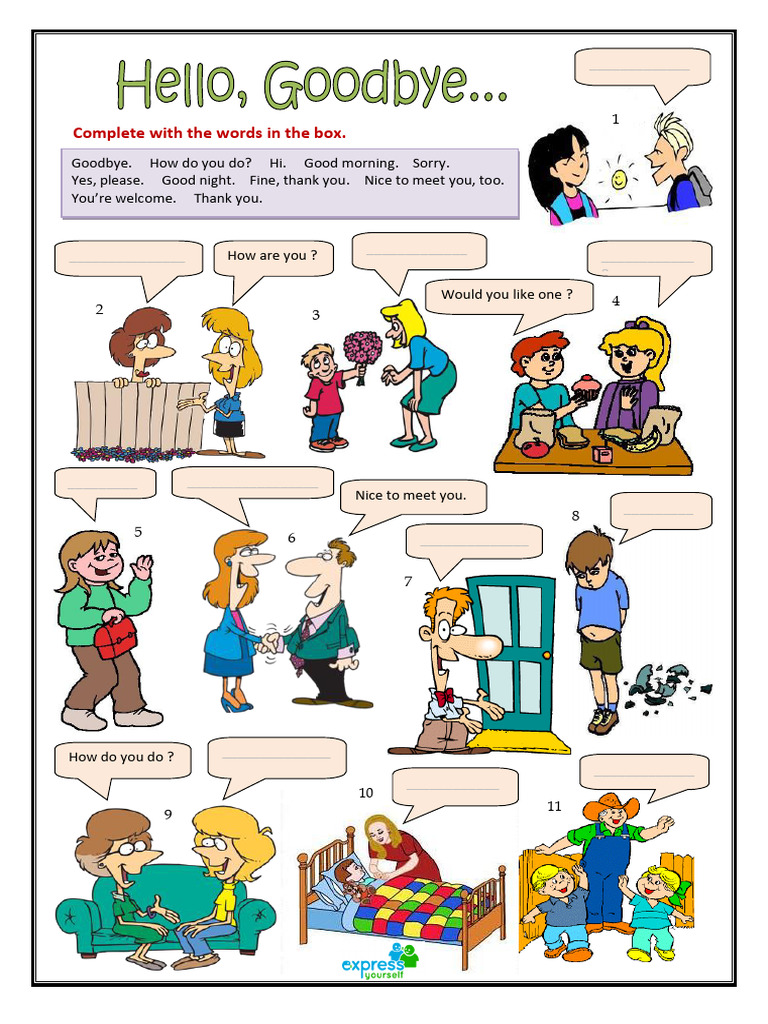 Greetings and Responses Worksheet | PDF