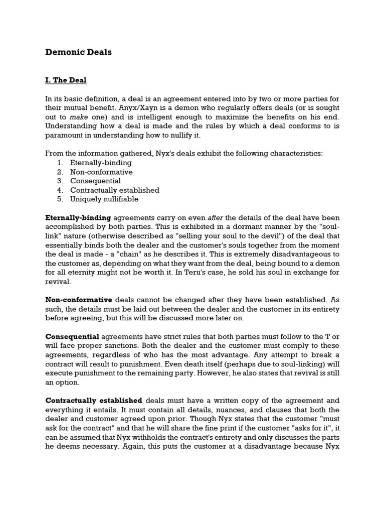 Demon Deals | PDF | Private Law | Justice