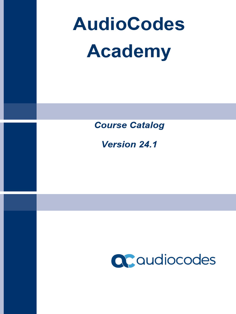 AudioCodes Academy Training Catalog 24.1 | PDF | Session Initiation ...