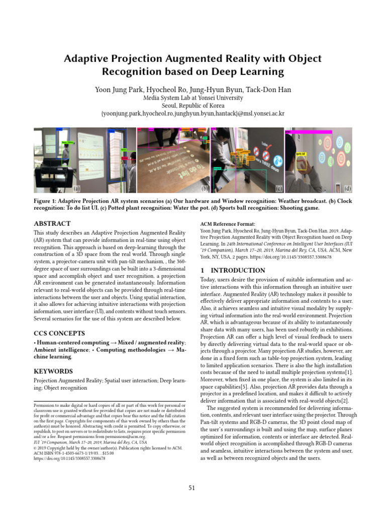 23.adaptive projection AR with object recognition based on deep learning | PDF | Augmented ...