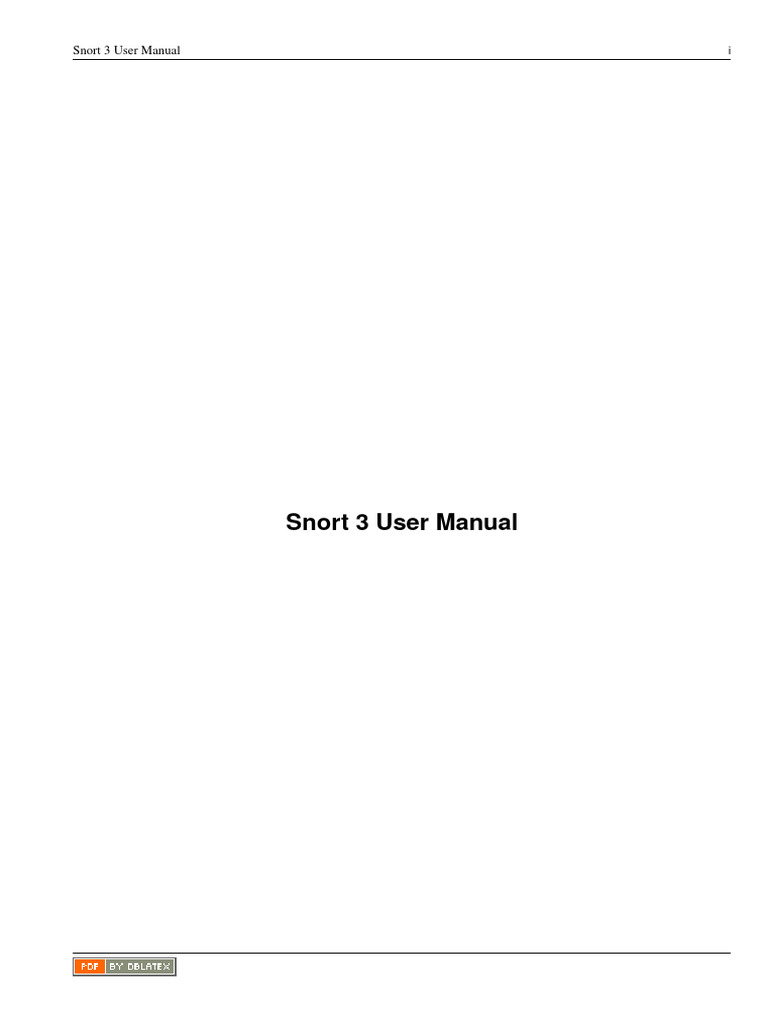 Snort User Manual | PDF | Command Line Interface | Integer (Computer ... Snort User Manual | PDF | Command Line Interface | Integer (Computer ...