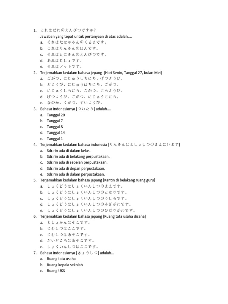 Soal Latihan B.jepang | PDF