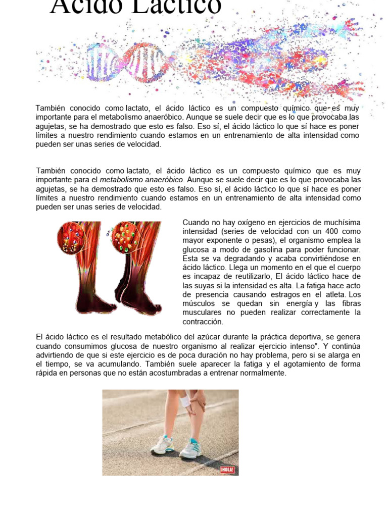 Acido Lactico | PDF | Ácido láctico | Trifosfato de adenosina