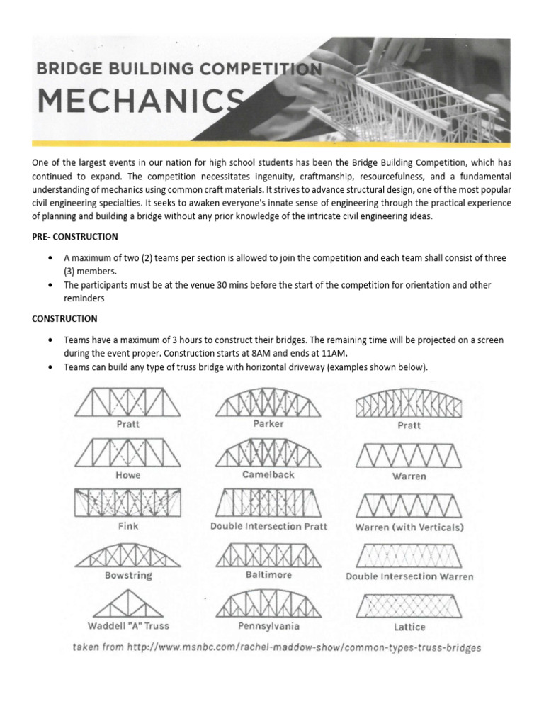 Bridge Building Competition 2022 | PDF | Bridge