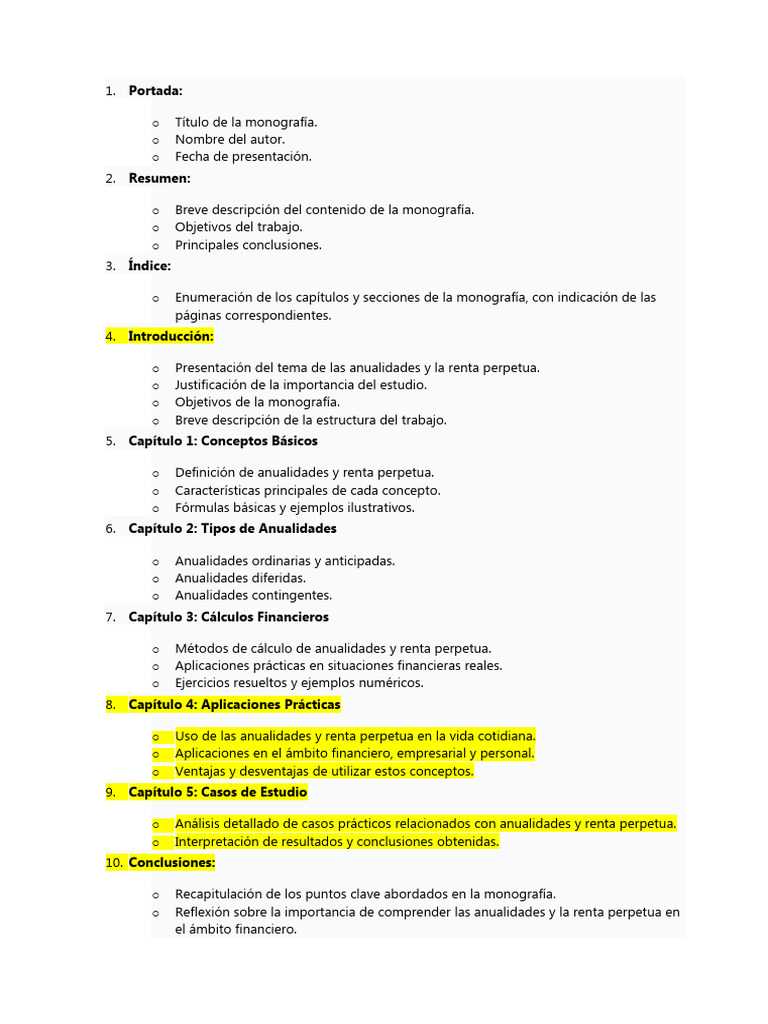 Estructura de Mate Financiera | PDF