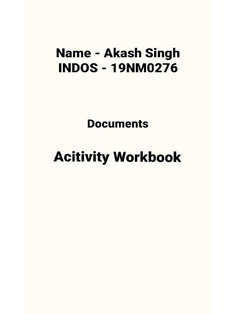 Akash Singh - Actvity Work Book | PDF