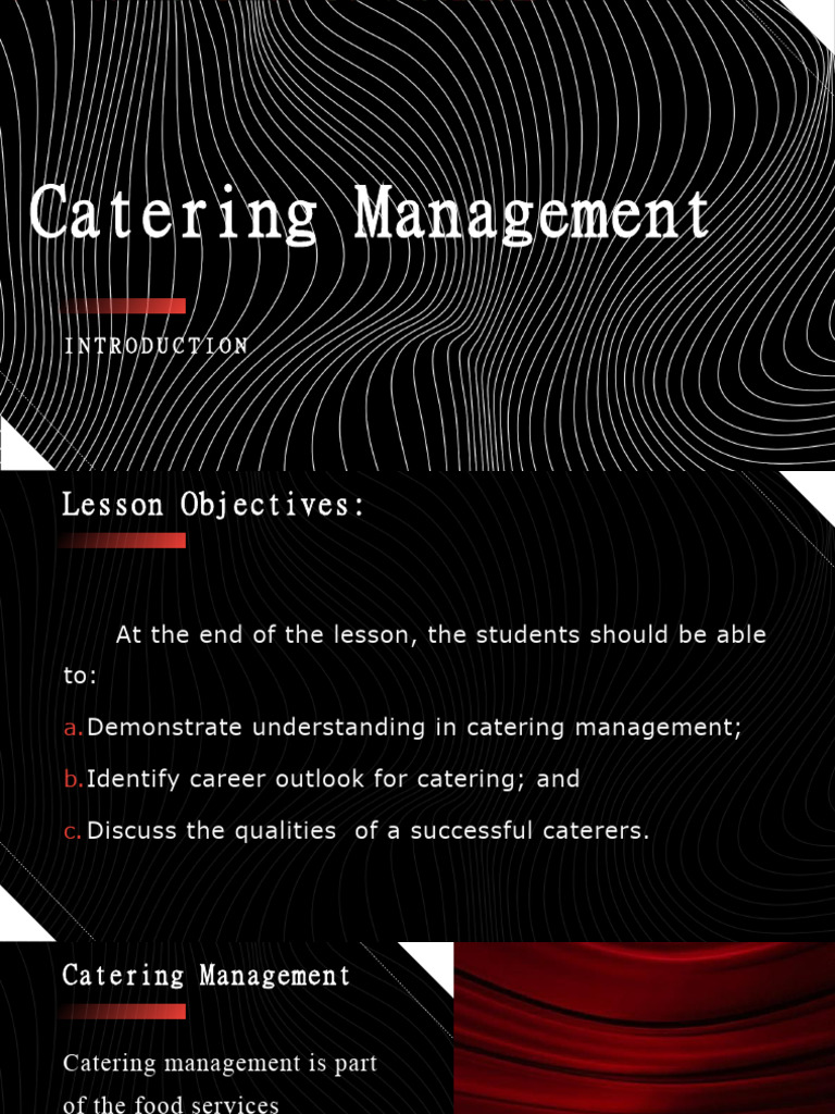 Catering Management Principles and Functions | PDF | Goal | Planning