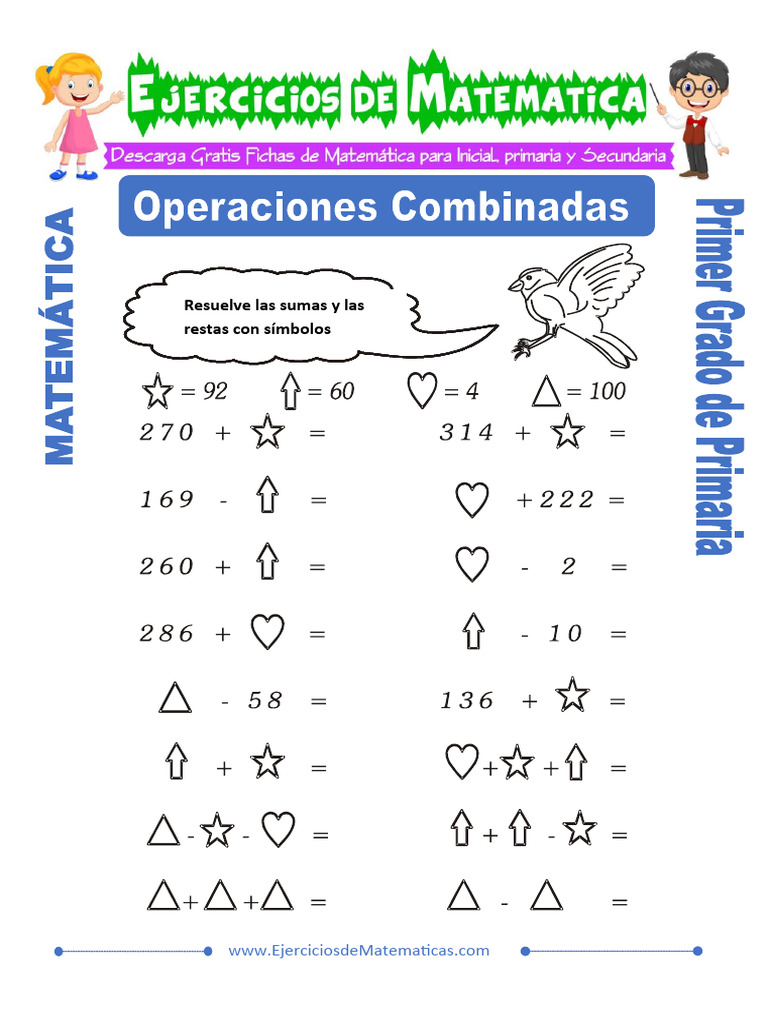 Operaciones-Combinadas-para-Primero-de-Primaria | PDF