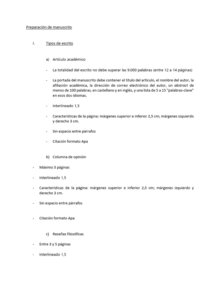 Requisitos Formales Revista | PDF | Estilo apa | Escritura