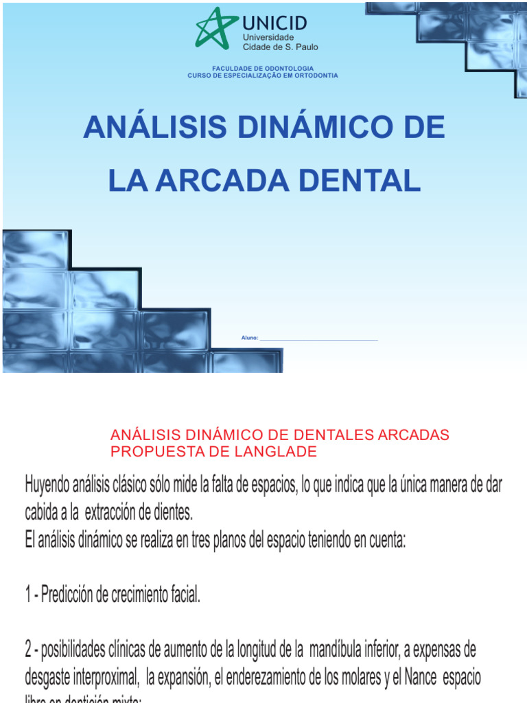 Análisis Dinámico de Arcadas Dentales | PDF | Odontología | Ramas de ...