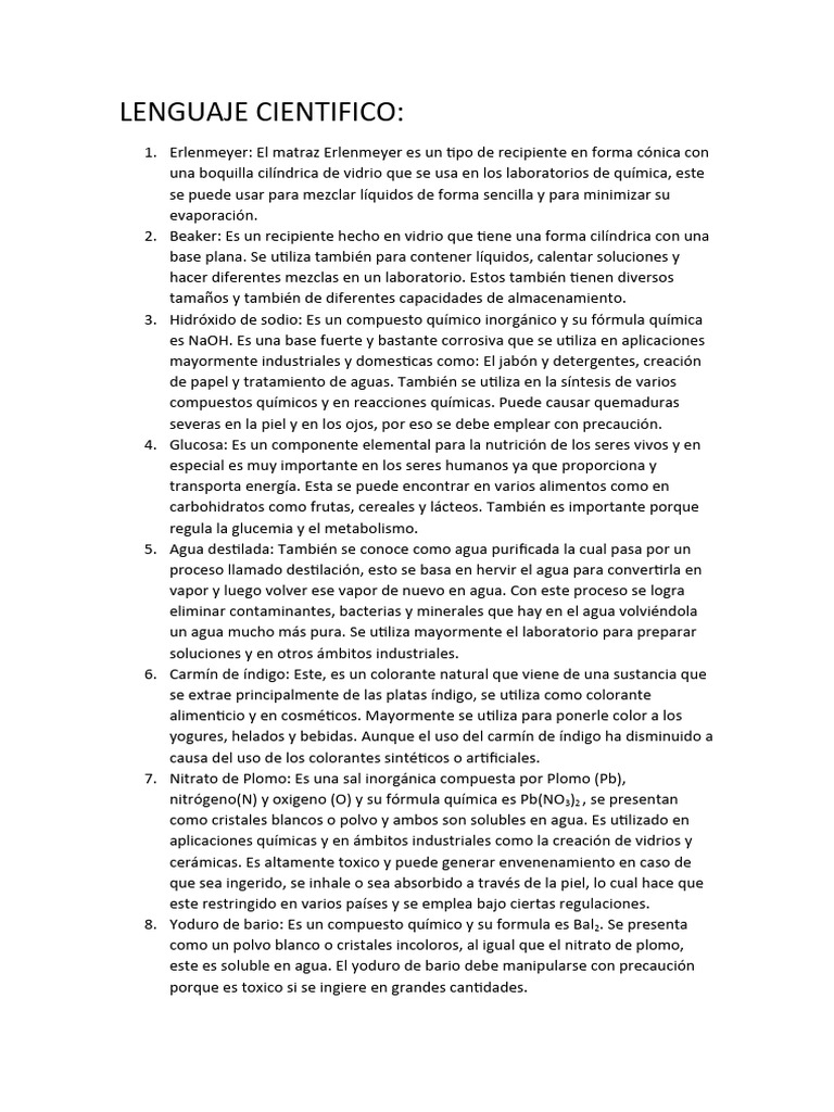 Lenguaje Cientifico | PDF | Agua | Dirigir