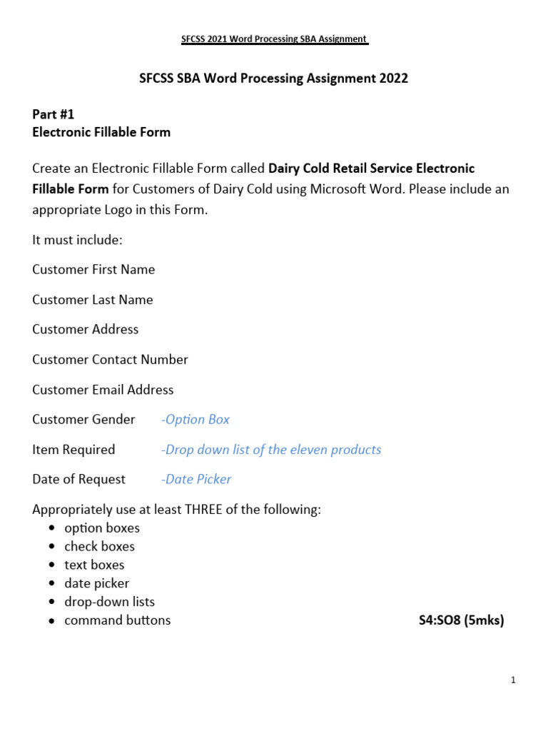 IT SBA Word Processing Assignment Sample | PDF | Paragraph | Computer ...