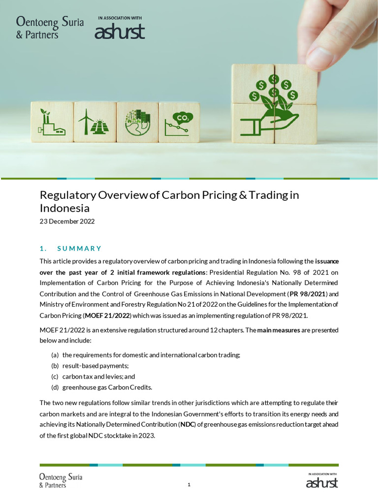 Ashurst-OSP Regulatory Overview of Carbon Pricing and Trading in Indonesia Dec2022 | Download ...