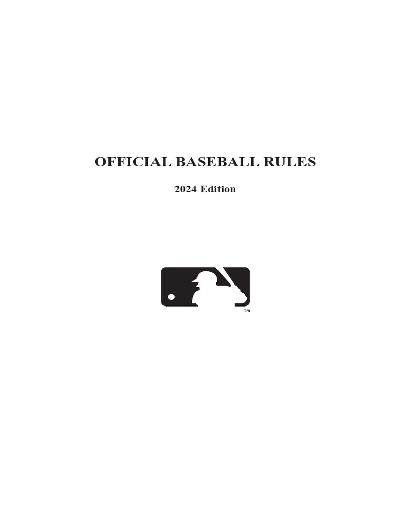 2024-official-baseball-rules | PDF | Baseball Field | Ball And Bat Games