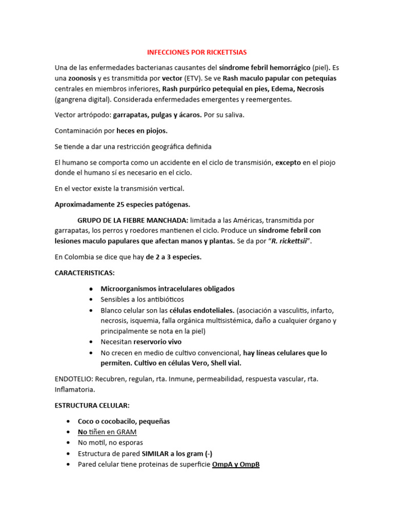 Infecciones Por Rickettsias | PDF | Enfermedades y trastornos | Inmunología