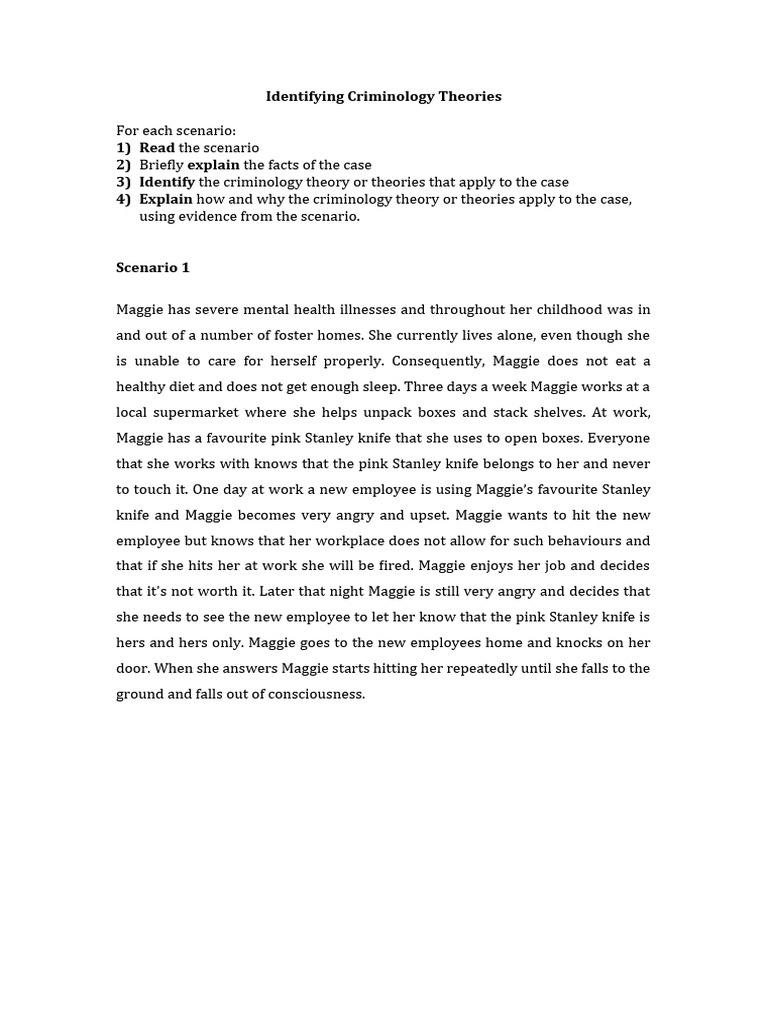 Criminology Theories in Real-Life Scenarios | PDF | Insider Trading