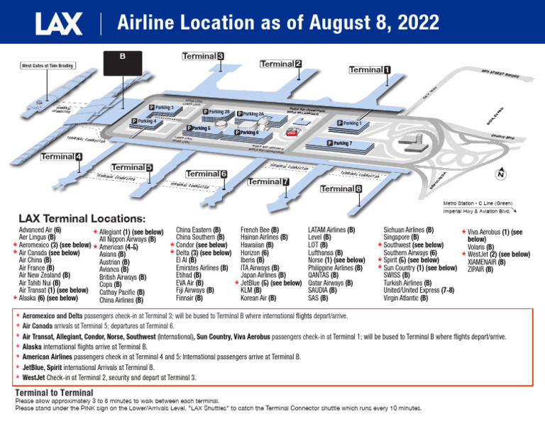 LAX Airline Location Map | PDF | Civil Aviation | Transport Companies